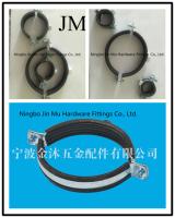 China Metal Zinc Plated Rubber Pipe Clamp Fittings , Round Structure Water Pipe Clamp for sale