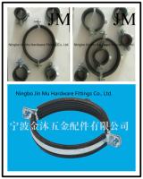 China Metal Zinc Plated Rubber Pipe Clamp Fittings , Round Structure Water Pipe Clamp for sale