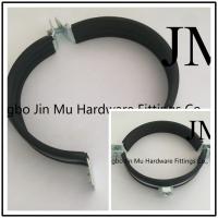 China Metal Zinc Plated Rubber Pipe Clamp Fittings , Round Structure Water Pipe Clamp for sale