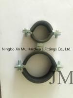 China Zinc Galvanized Hanging Pipe Clamps , EPDM Rubber Lined Stainless Steel Pipe Clips for sale