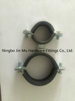China Zinc Galvanized Hanging Pipe Clamps , EPDM Rubber Lined Stainless Steel Pipe Clips for sale
