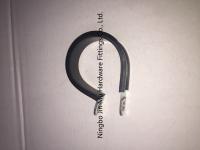China Size 30mm R Type Gas Hose Clamps Stainless Steel With Black Rubber Bandwidth 20mm for sale