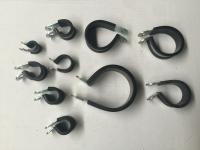 China Zinc Plated Steel Rubber Coated Gas Hose Clamps For Fixing Pipe -40℃ ~ +120℃ Temp Range for sale