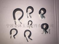 China EPDM Rubber Lined P Type locking Gas Hose Clamps with 9 mm Bandwidth for sale