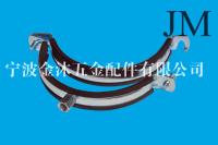 China 150 mm Heavy Duty Pipe Clamps With Rubber Lined M8 / M10 Nut Connection for sale