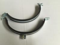 China Size 225 Mm Heavy Duty Pipe Clamps With Rubber Stainless Steel / Galvanized Iron Material for sale