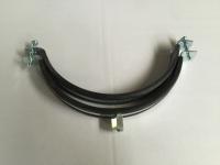 China Size 225 Mm Heavy Duty Pipe Clamps With Rubber Stainless Steel / Galvanized Iron Material for sale