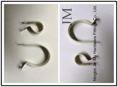 China Round Head R Type Cable Clamp Fastener 6 mm Screw Hole Diameter 12 mm Bandwidth for sale