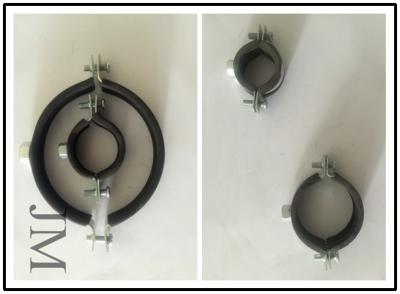 China Waste Water Pipe Mounting Support Stainless Pipe Clamps With Rubber Coated for sale