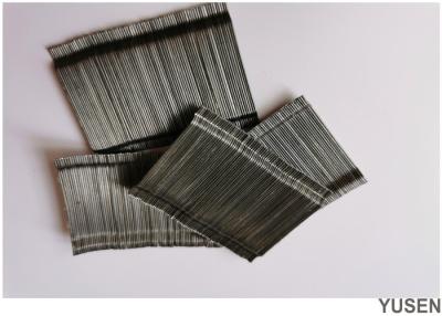 China 35mm Concrete Hooked End Glued Steel Fiber 0.75mm Diameter 1100MPa Tensile for Tunnel Dam Flooring for sale