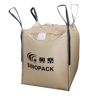 China Beige Four-panel Big PP Container Bag FIBC with side seam loops for sale