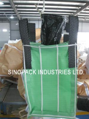 China Powder packing 4-Panel baffle bag 1000KGS OF 100% virgin green PP fabric for sale