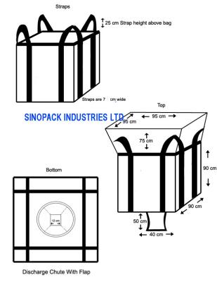 China Heavy Duty Circular / Tubular Big Bag FIBC Virgin PP For Storage / Transportation for sale