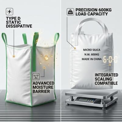 China Advanced Battery Material Packaging FIBC 500kg Type D Static Dissipative Moisture Barrier for Lithium-Ion NMC for sale