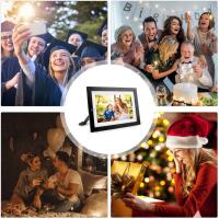 China Digital Display 10.1 Inch Digital Photo Frame Wall Mounted With Wood Frame  And Micro USB Slot for sale