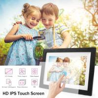 China Digital Display 10.1 Inch Digital Photo Frame Wall Mounted With Wood Frame  And Micro USB Slot for sale