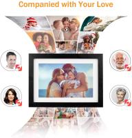 China Digital Display 10.1 Inch Digital Photo Frame Wall Mounted With Wood Frame  And Micro USB Slot for sale