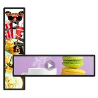 China 23.1inch Wall Mounted Stretched Bar Lcd Monitor Supermarket Shelf Wide Lcd Display Strips for sale