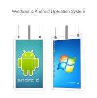 China Shop Digital Window Display Wifi 49inch Clear Ceiling Hanging Double Sided for sale