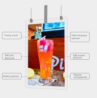 China Shop 55inch Clear Lcd Digital Window Display Ceiling Hanging Double Sided for sale