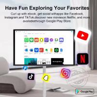 China Kitchen Wireless Wifi Rollable Touch Screen Smart Stand TV Android Follow By Me LED TV 32 Inch for sale