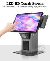 China Commercial Standing Android Fast Food Restaurant Touch Screen Kiosk With Pos Barcode Scanner Ticket Printer Options for sale