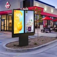 China Android Vertical Dual Restaurants Menu Board LCD Screen Digital Signage Outdoor 55inch Waterproof Touch LCD Advertising Kiosk for sale