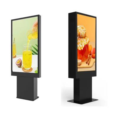 China Android Vertical Dual Restaurants Menu Board LCD Screen Digital Signage Outdoor 55inch Waterproof Touch LCD Advertising Kiosk for sale
