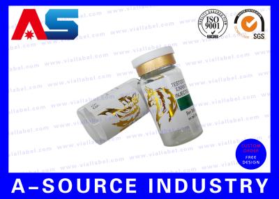 China Pharmaceutical Labels 10mL Glossy Gold Foil Embossing Printing Of Sterile Glass Vials for sale