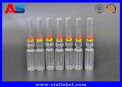 China Clear Transparent Color Glass 1ml / 3ml / 5ml Ampoule With Decorated Rings for sale