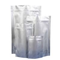 China Aluminum Foil Bag MOQ 100pcs Aluminum Silver Zip Lock Pouch For 50 Tablets for sale