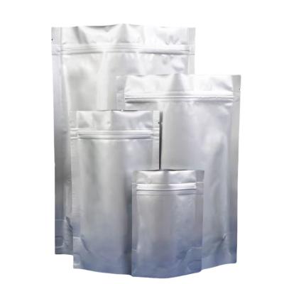 China Aluminum Foil Bag MOQ 100pcs Aluminum Silver Zip Lock Pouch For 50 Tablets for sale