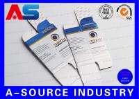 China Customize Carton 10ml Vial Boxes Gold Foil Embossed Metalic Blue Color UV Matt Printing for sale