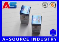 China Customize Carton 10ml Vial Boxes Gold Foil Embossed Metalic Blue Color UV Matt Printing for sale