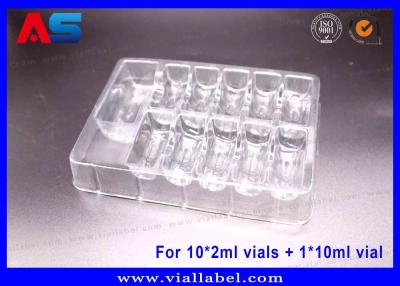China PET Transparent Blister Packaging Tray for 10 x 2ml Vials + 1 x 10ml Vial for sale