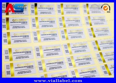 China Strong Adhesive 10ml Vial Stickers Gold Foil Printing For Injection Lyophilized Peptides for sale