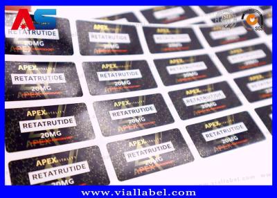 China Strong Adhesive Customized Peptide Vial Label with Injection Oils Stickers for sale