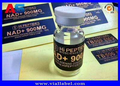 China NAD+Labels , Metallic Gold Embossed Peptide Bottle Sticker,Small Bottle Label Injection Oils Stickers for sale