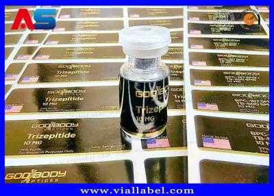 China Customizable Gold Holographic Labels For Glass Peptide Vials With Permanent And Strong Adhesive Included for sale