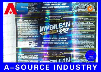 China Custom Hologram Printing Pill Bottle Label Metalic Blue Removable Pharmaceutical Stickers for sale