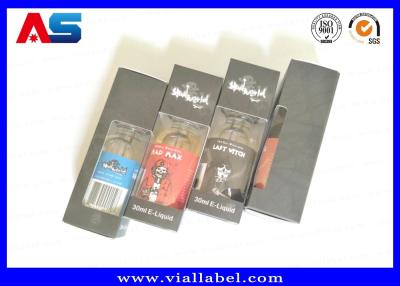 China 30ml Box Print e liq-uid Custom Small Packaging Boxes With Clear Window With Free Design Black Matt Finish for sale