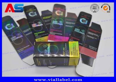 China Custom Bodybuilding Isocaproate Carton 10ml Vial Small Bottle Boxes Label Holographic Printing for sale