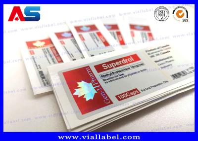 China Waterproof Strong Adhesive Printable Glass Peptide Vial Labels  custom bottle labels for sale