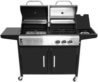 China 4 Burner Cooking Grill Gas and Charcoal Grill Trolley BBQ Smoker Combo for Outdoor for sale