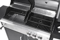China 4 Burner Cooking Grill Gas and Charcoal Grill Trolley BBQ Smoker Combo for Outdoor for sale