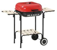 China Outdoor Camping 18in Portable Charcoal Grill With Two Side Tables and Wheels Rectangular for sale