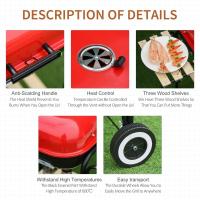 China Outdoor Camping 18in Portable Charcoal Grill With Two Side Tables and Wheels Rectangular for sale
