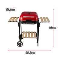 China Outdoor Camping 18in Portable Charcoal Grill With Two Side Tables and Wheels Rectangular for sale