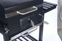 China Industrial Metal Charcoal Barbeque Trolley Grill with Tabletop in Chrome Plated Finish for sale