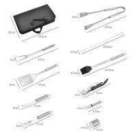 China Outdoor Camping Accessories Portable BBQ Tools Set with Customized Logo and Carry Bag for sale